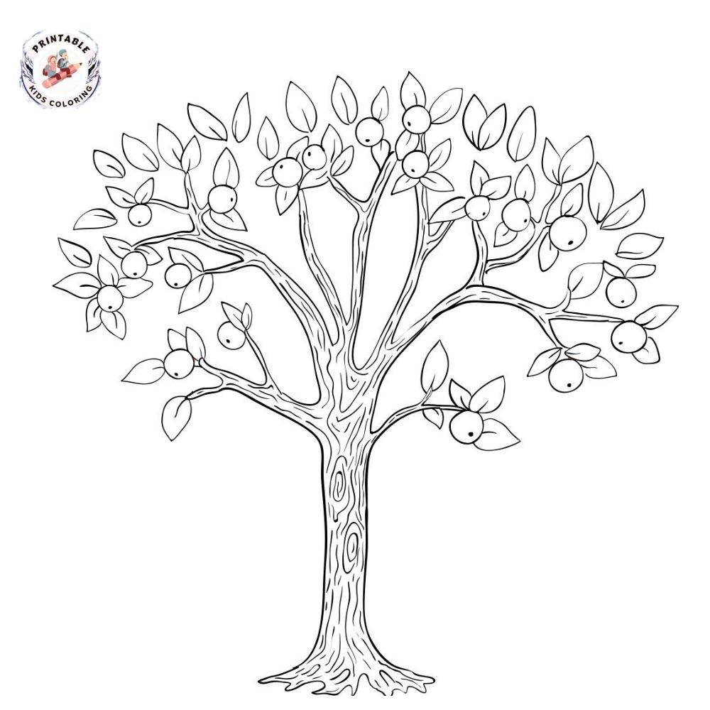 20 Preschool Apple Tree Coloring Page