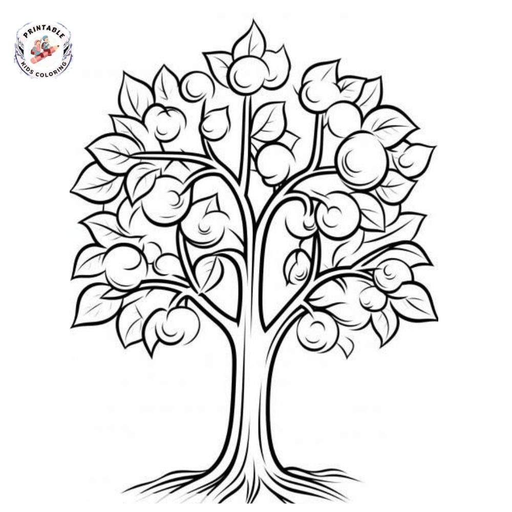 20 Preschool Apple Tree Coloring Page