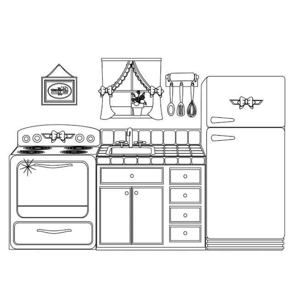 Kitchen Coloring Pages Printable
